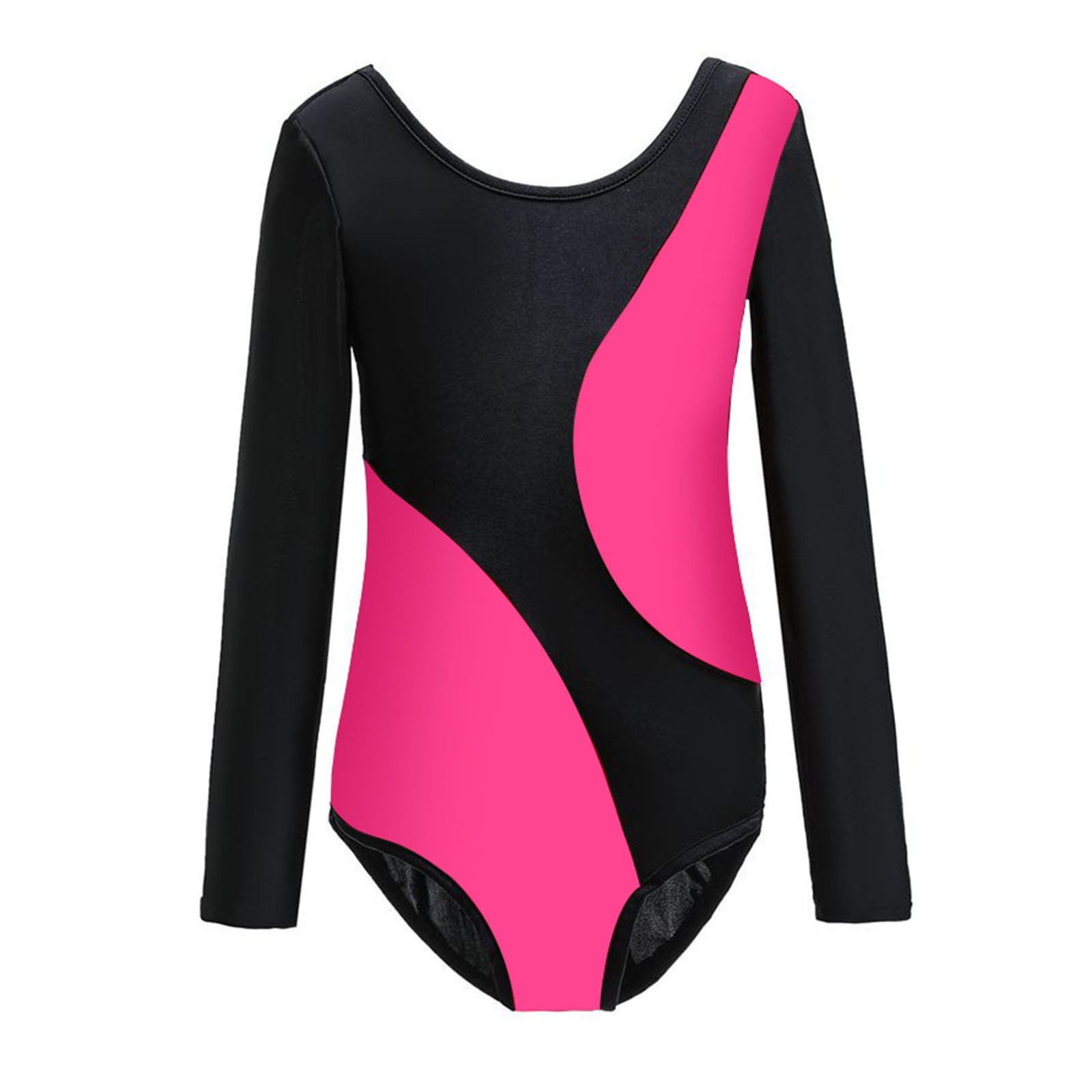 Girls Leotards For Gymnastics Outfits Kids 1 Piece Colorful Long Sleeve ...