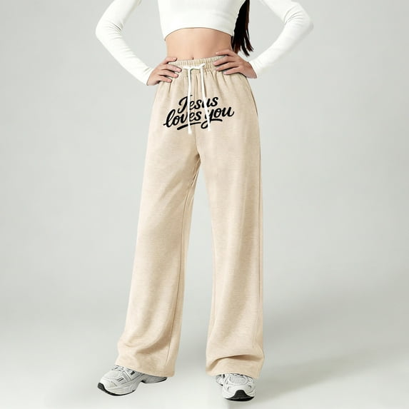 Girls Letter Print Wide-Leg Pants (4-16 Years) – Fashion Casual Loose ...