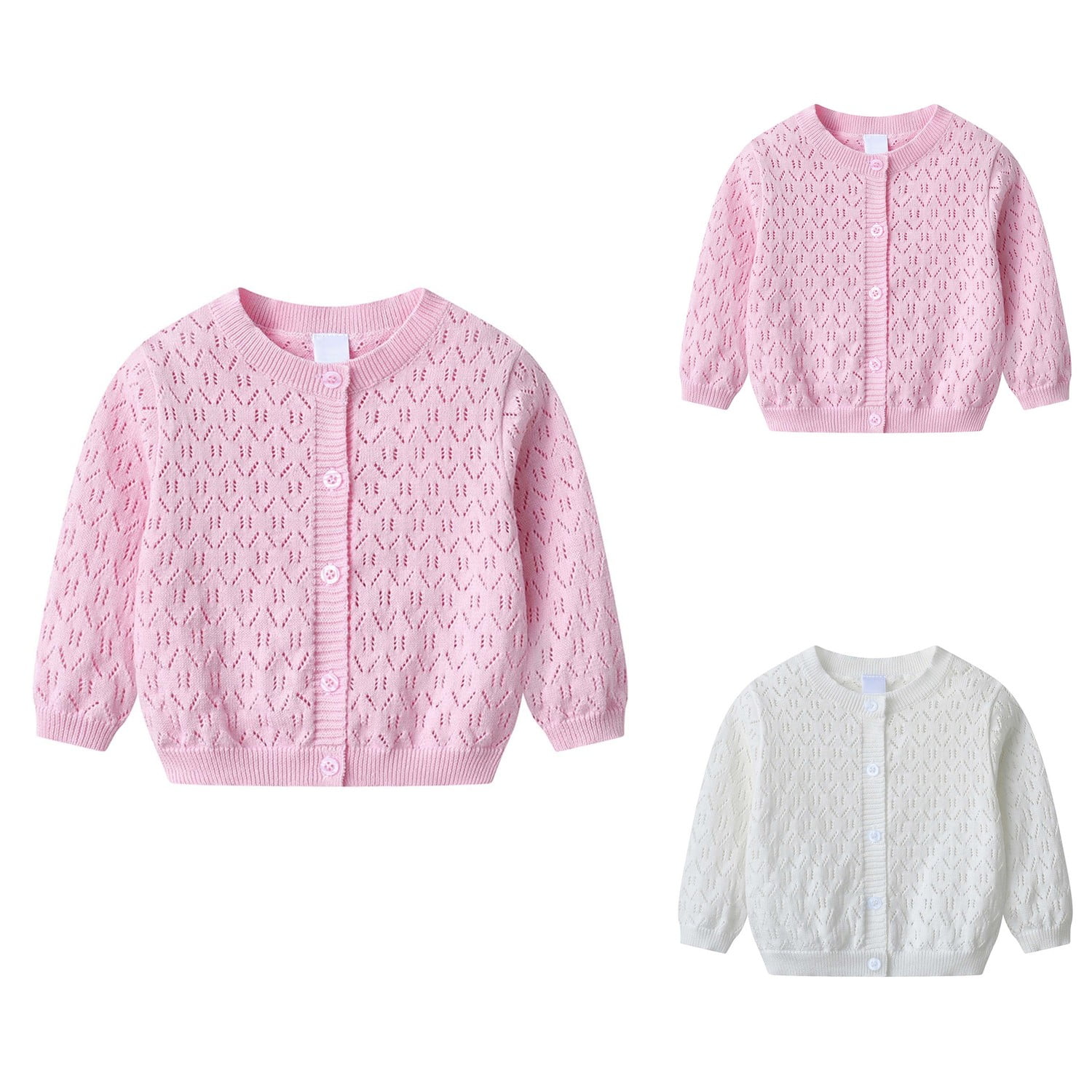 Girls' Lightweight Lace Knit Cardigan, Openwork Autumn Jacket with ...