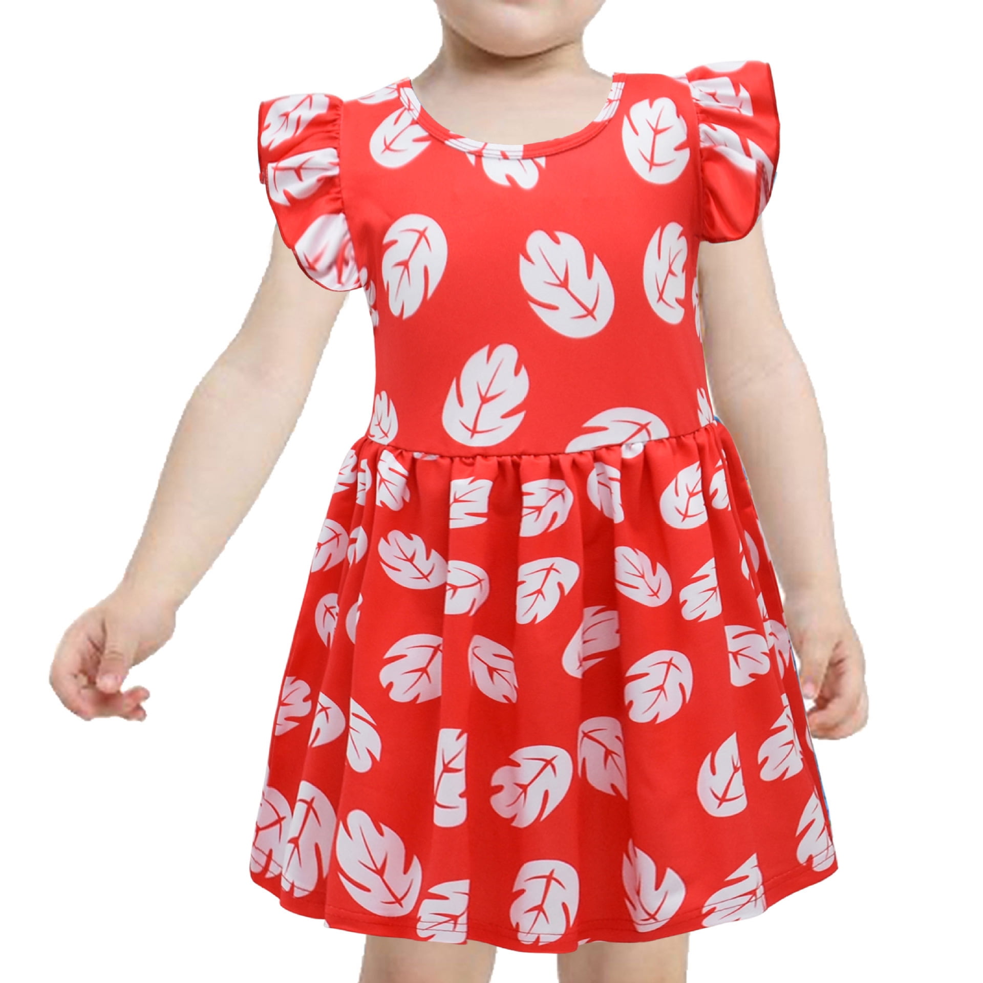 Girls Hawaiian Princess Dress Toddler Kids Leaf Beach Cosplay Party ...