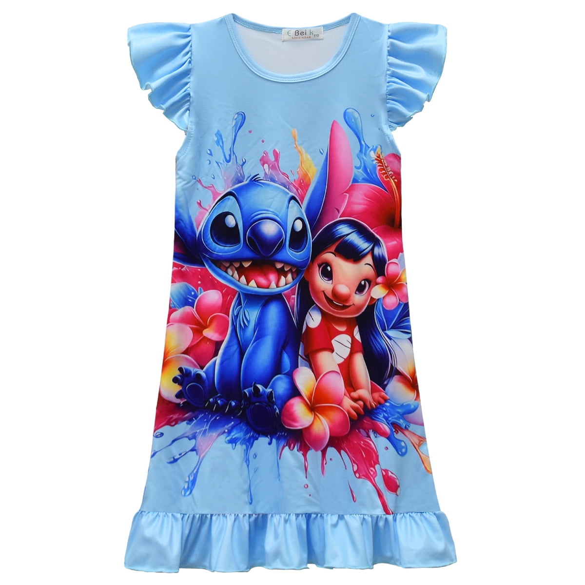 Girls Lilo&Stitch Movie Cartoon Graphic Short Sleeved Fashion Pajamas ...