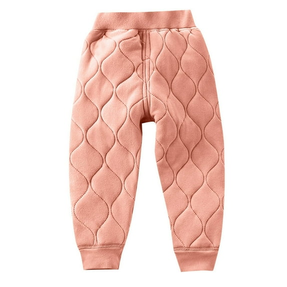 Girls Lined Winter Pants Mid Length Soft Warm Casual Trousers for Cold ...