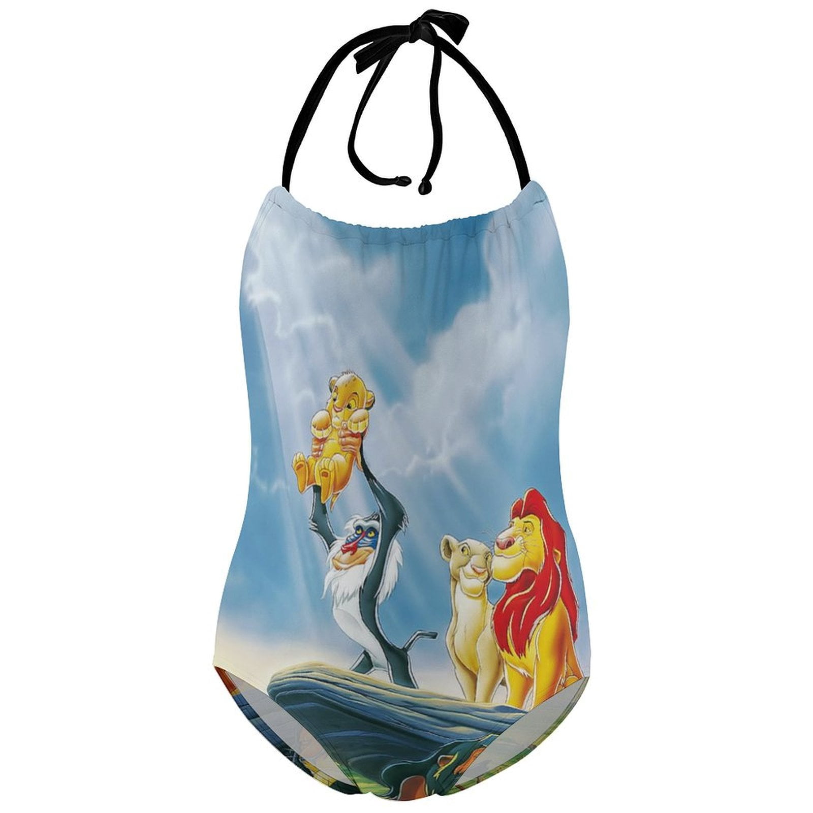 Girls Lion Kin Bathing Suit One Piece Halter Neck Strap Swimwear ...