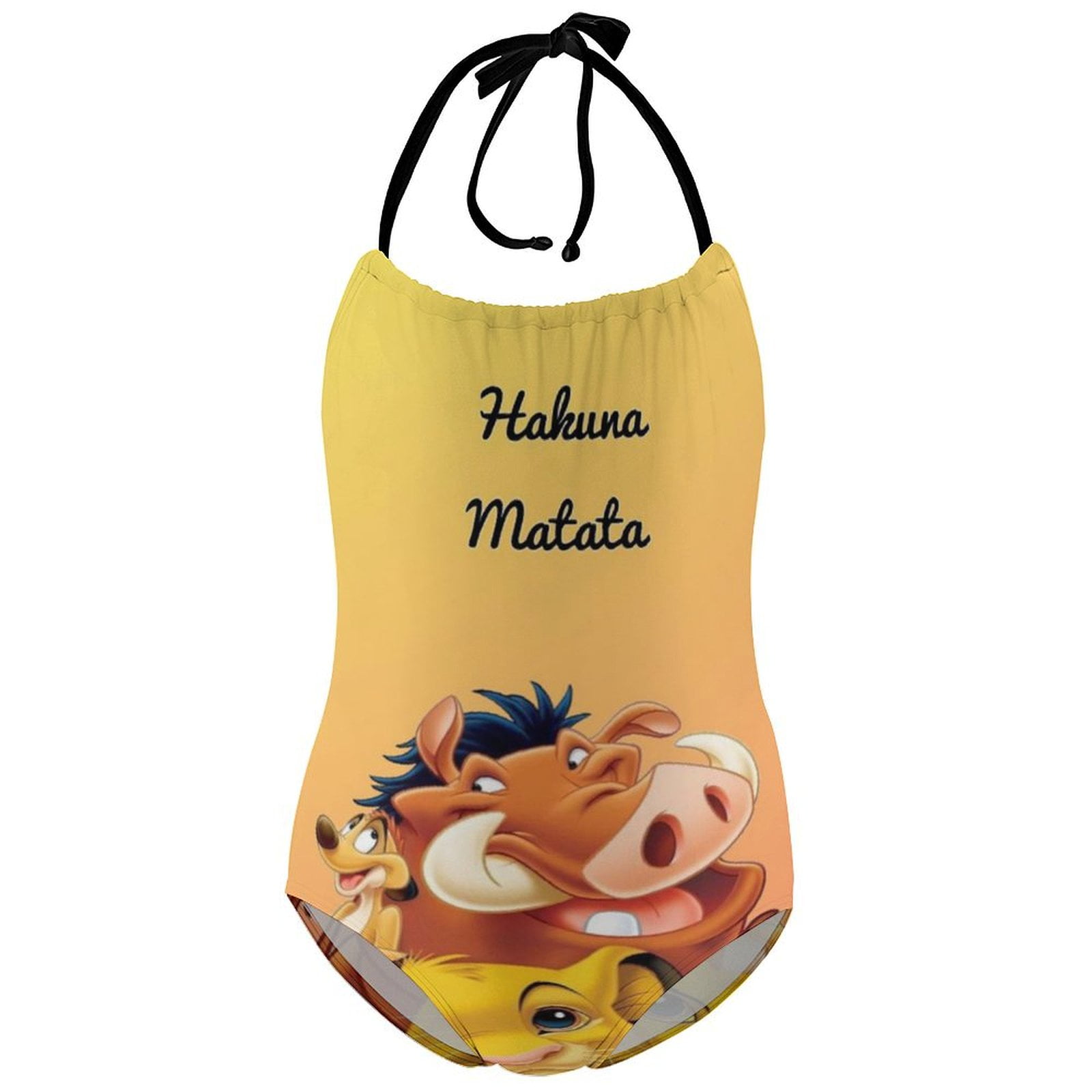 Girls Lion Kin Bathing Suit One Piece Halter Neck Strap Swimwear ...