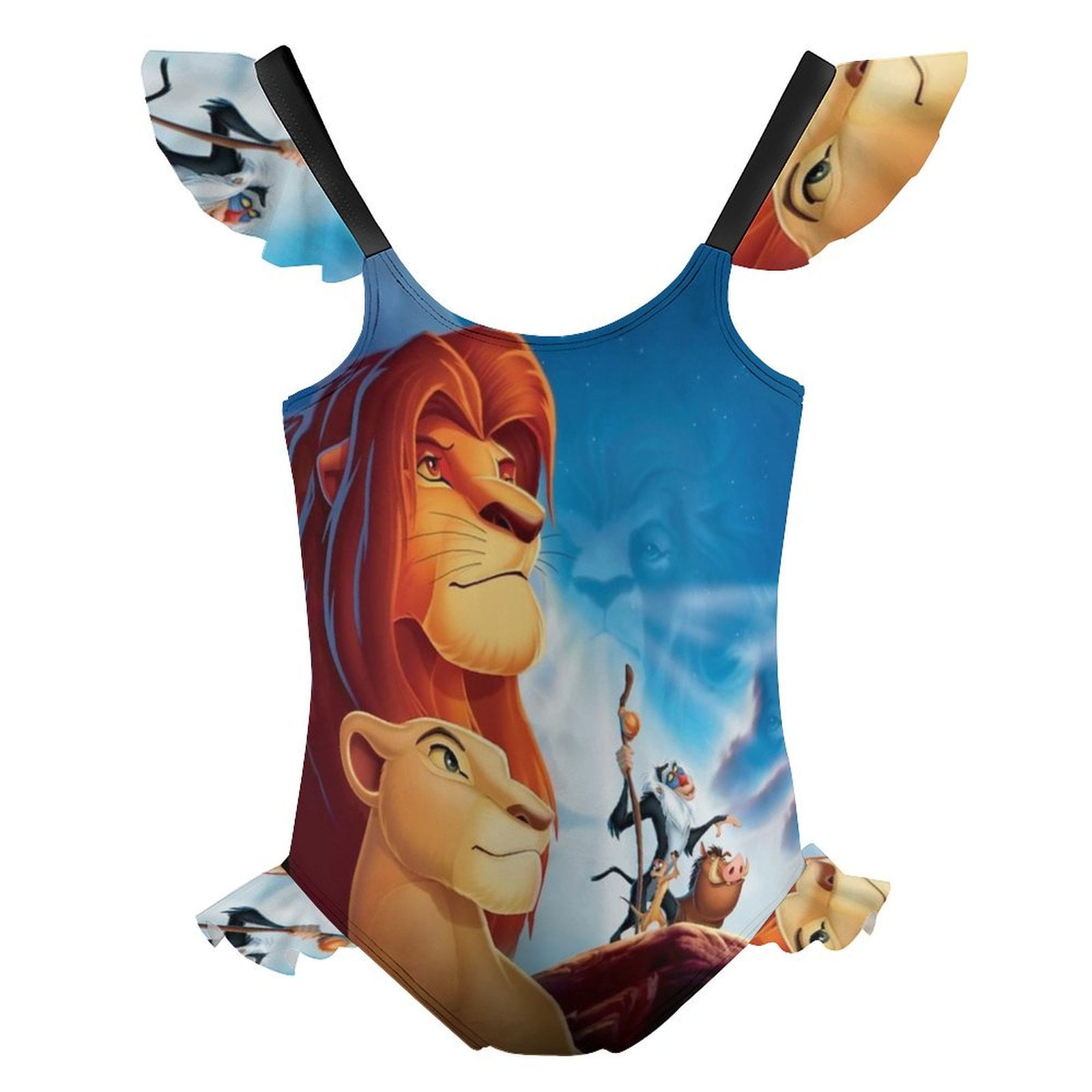 Girls Lion Kin One Piece Swimsuit Kids Cute Ruffle Bathing Suit Cartoon ...
