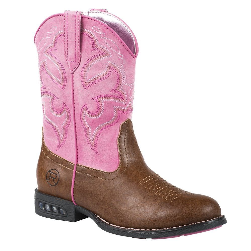 Girls' Little Light-Up Western Boot Round Toe - 09-018-1201-1234 TA 12 ...