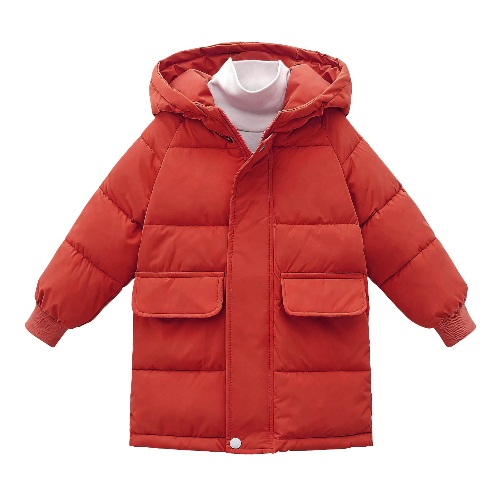 Girls Long Down Coat Winter Warm Insulated Mid Length Jacket with Hood ...