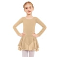 Girls Long Sleeve Ballet Leotards Tutu Dress Crisscross Back Dance ...