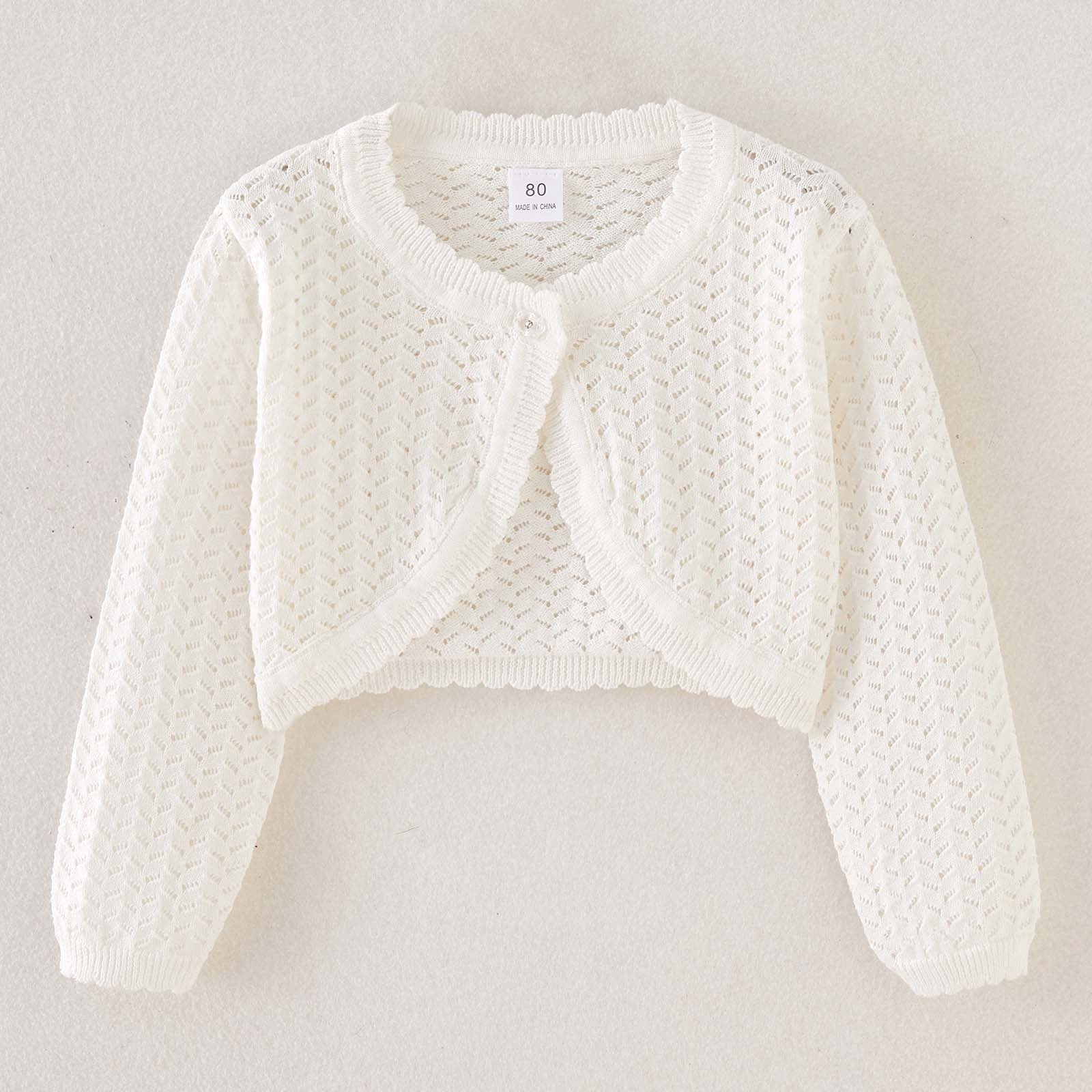 Girls Long Sleeve Cardigan Sweater Girls Button Closure Knitted Cable ...
