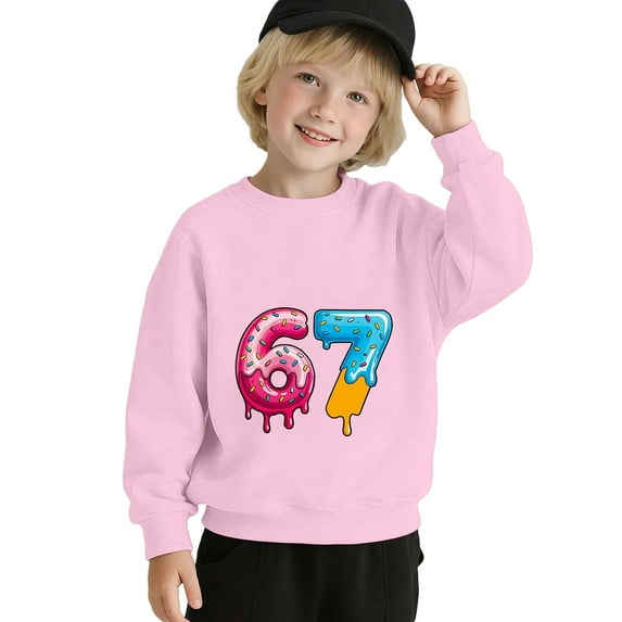 Girls Long Sleeve Crewneck Sweatshirt With Cute Ice Print Casual ...