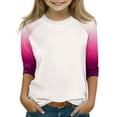 Girls Long Sleeve Raglan T-Shirts Kids Cute Gradient Patchwork Loose ...