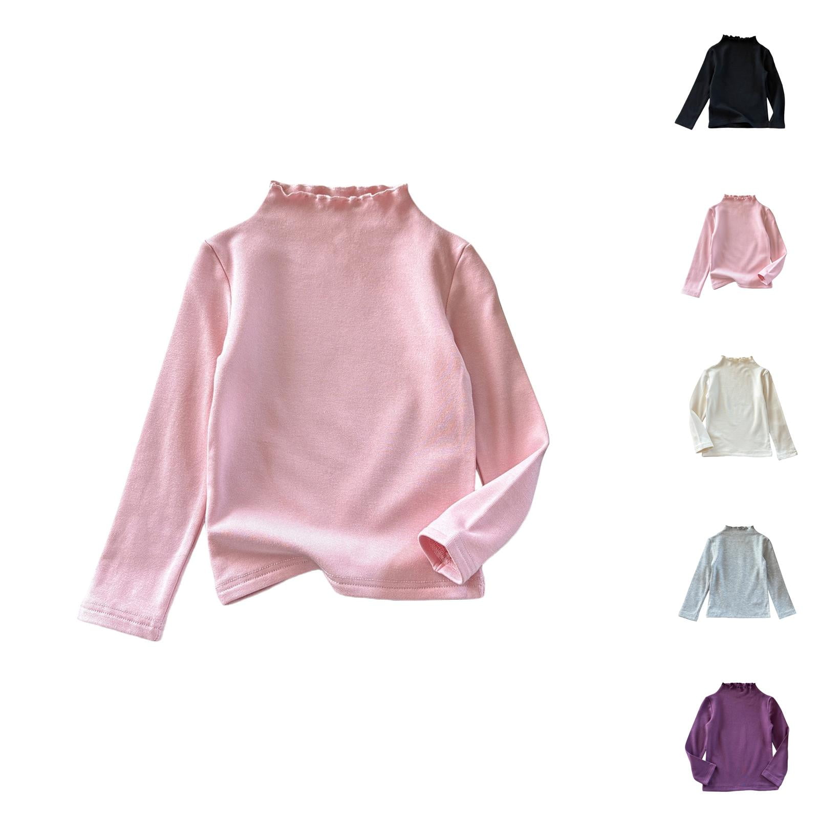 Girls Long Sleeve Shirts 2026 Cute Fall Winter Thermal Lettuce Edge ...