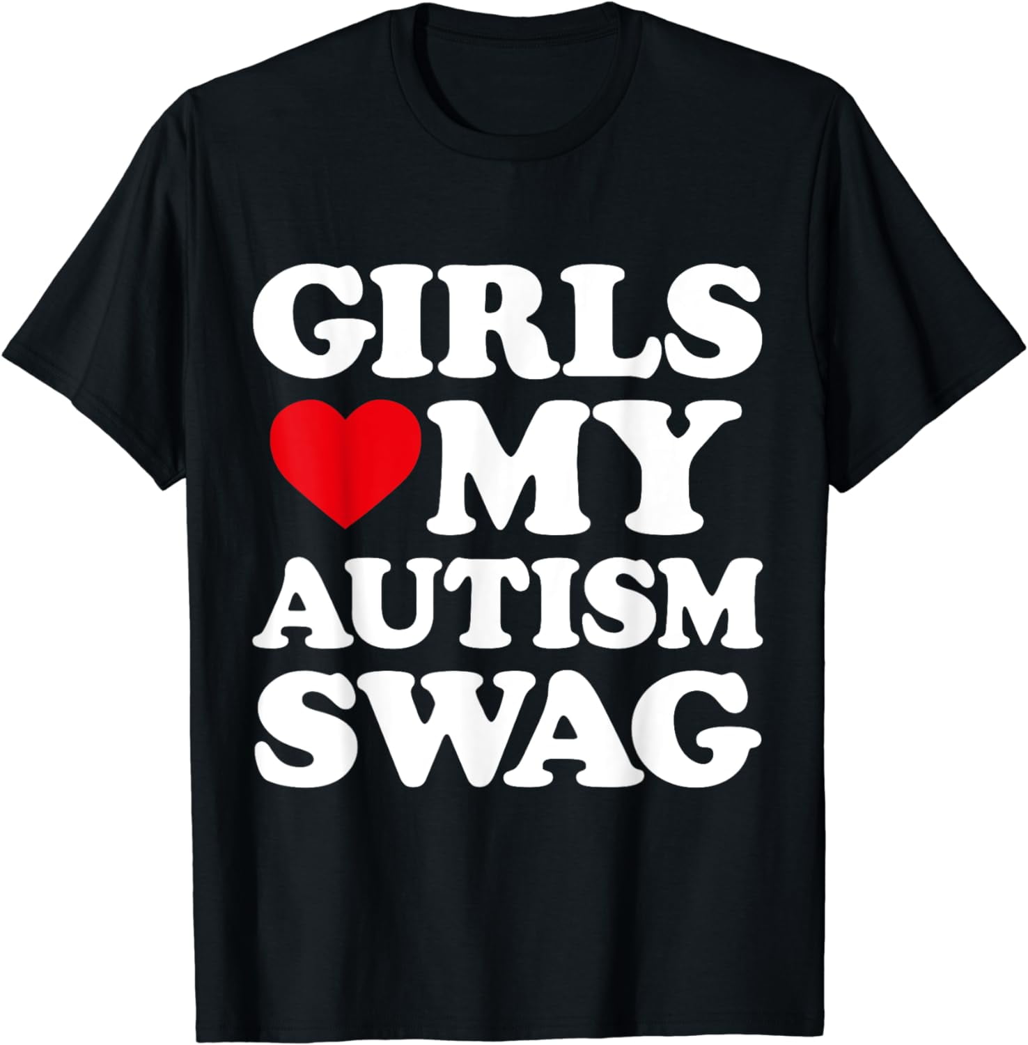 Girls Love My Autism Swag Funny Girls Heart Autism Awareness T-Shirt ...