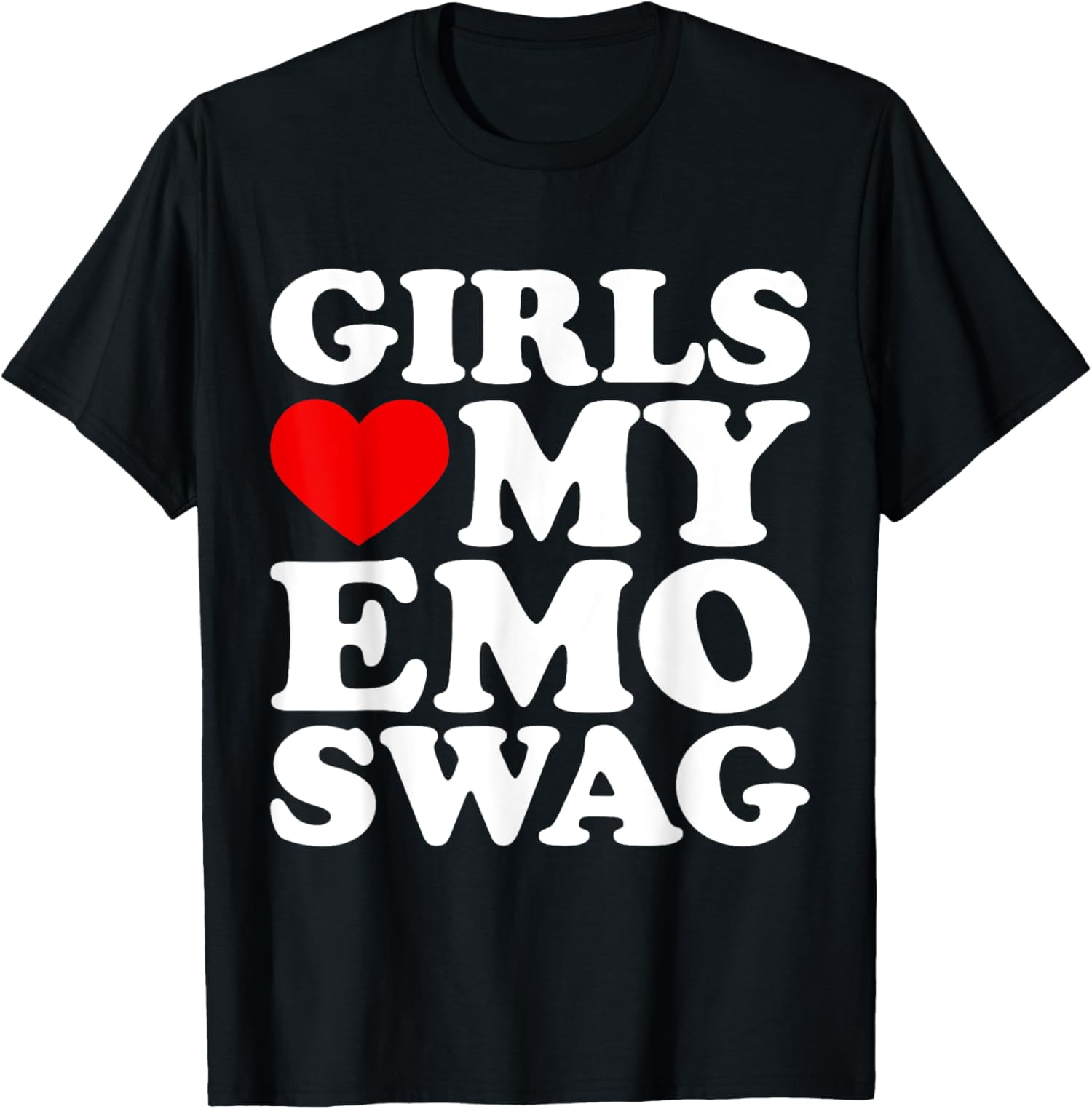 Girls Love My Emo Swag Shirt Funny Girls Heart My Emo Punk T-Shirt ...