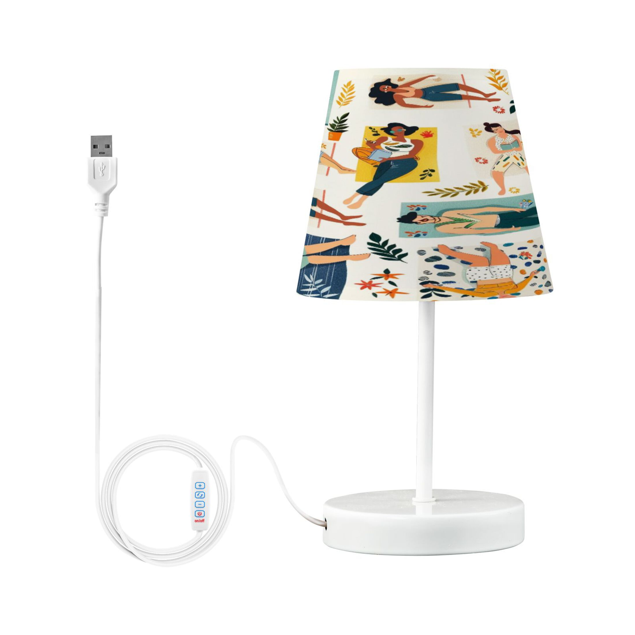 Girls Lying Down Desk Lamp LED Table Nightstand Lamps with 3 Color ...