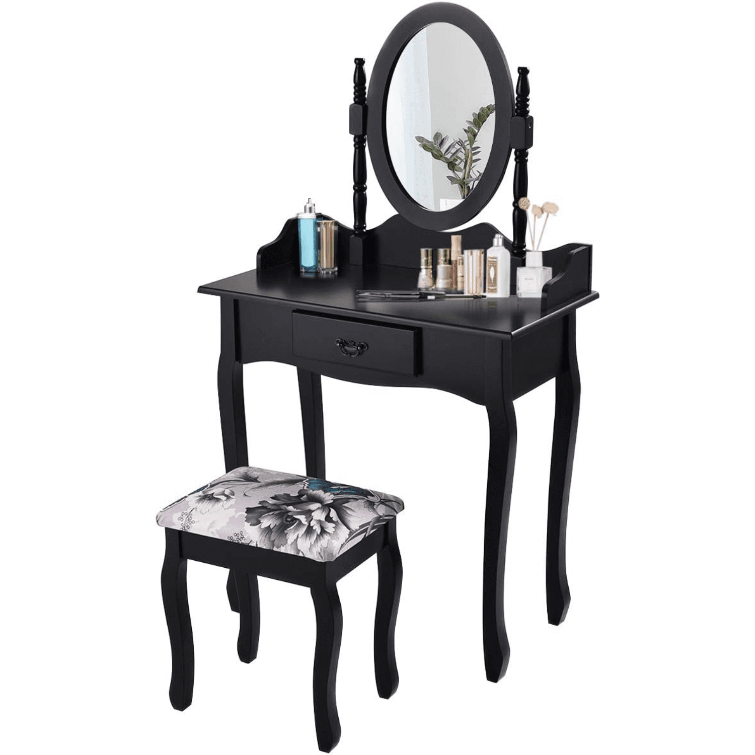 Girls Makeup Vanity Table with Mirror and Stool GUBUONIP Storage Drawer ...