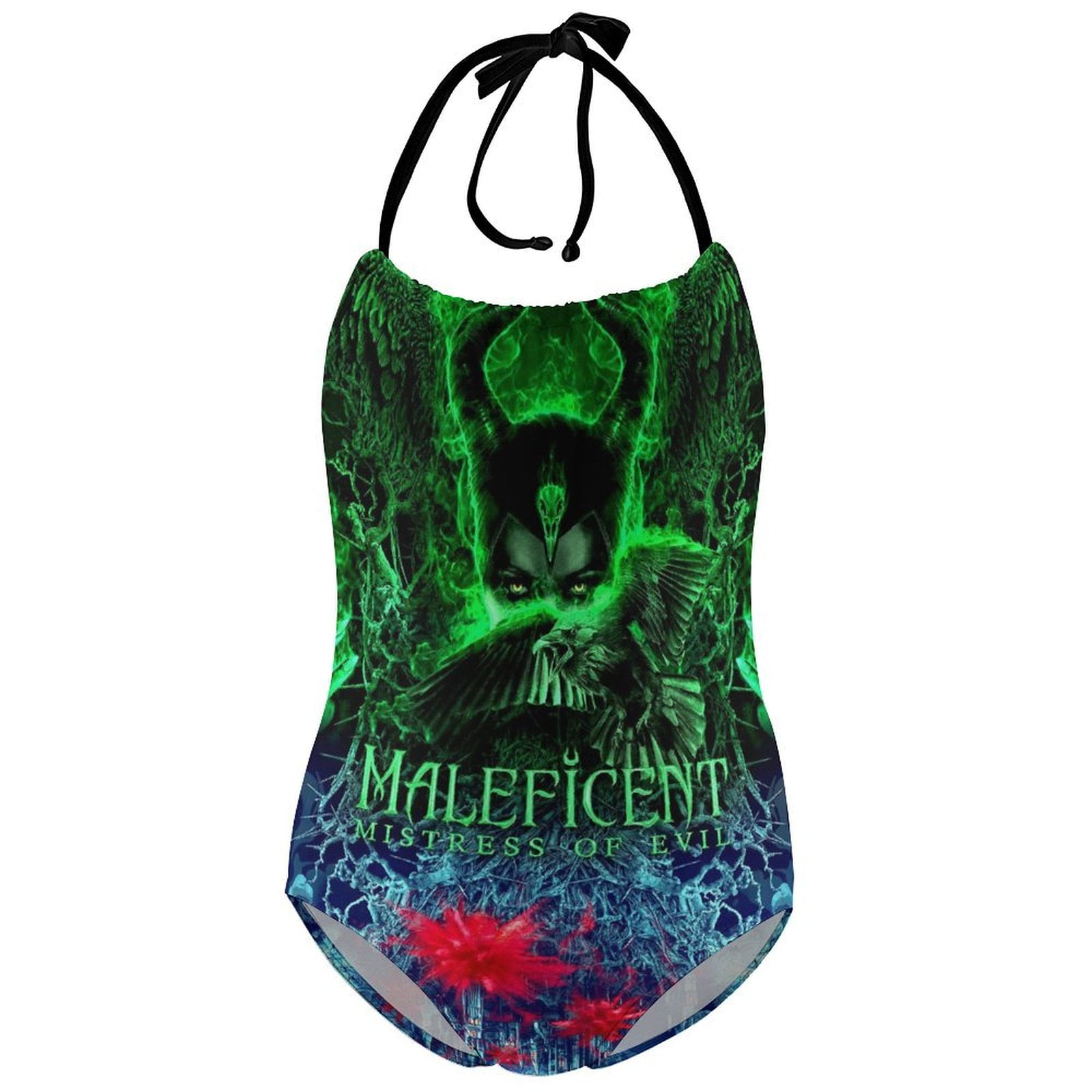 Girls Male-Ficen Bathing Suit One Piece Halter Neck Strap Swimwear ...