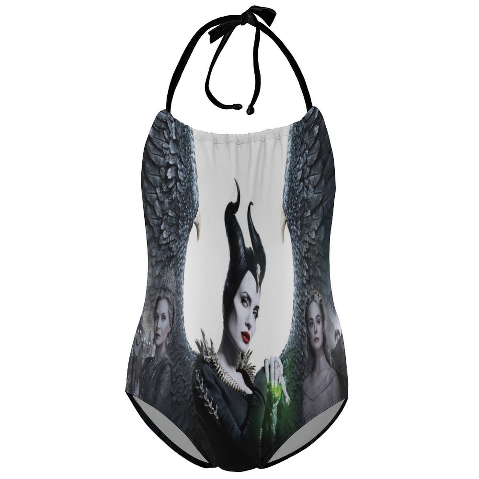 Girls Male-Ficen Bathing Suit One Piece Halter Neck Strap Swimwear ...