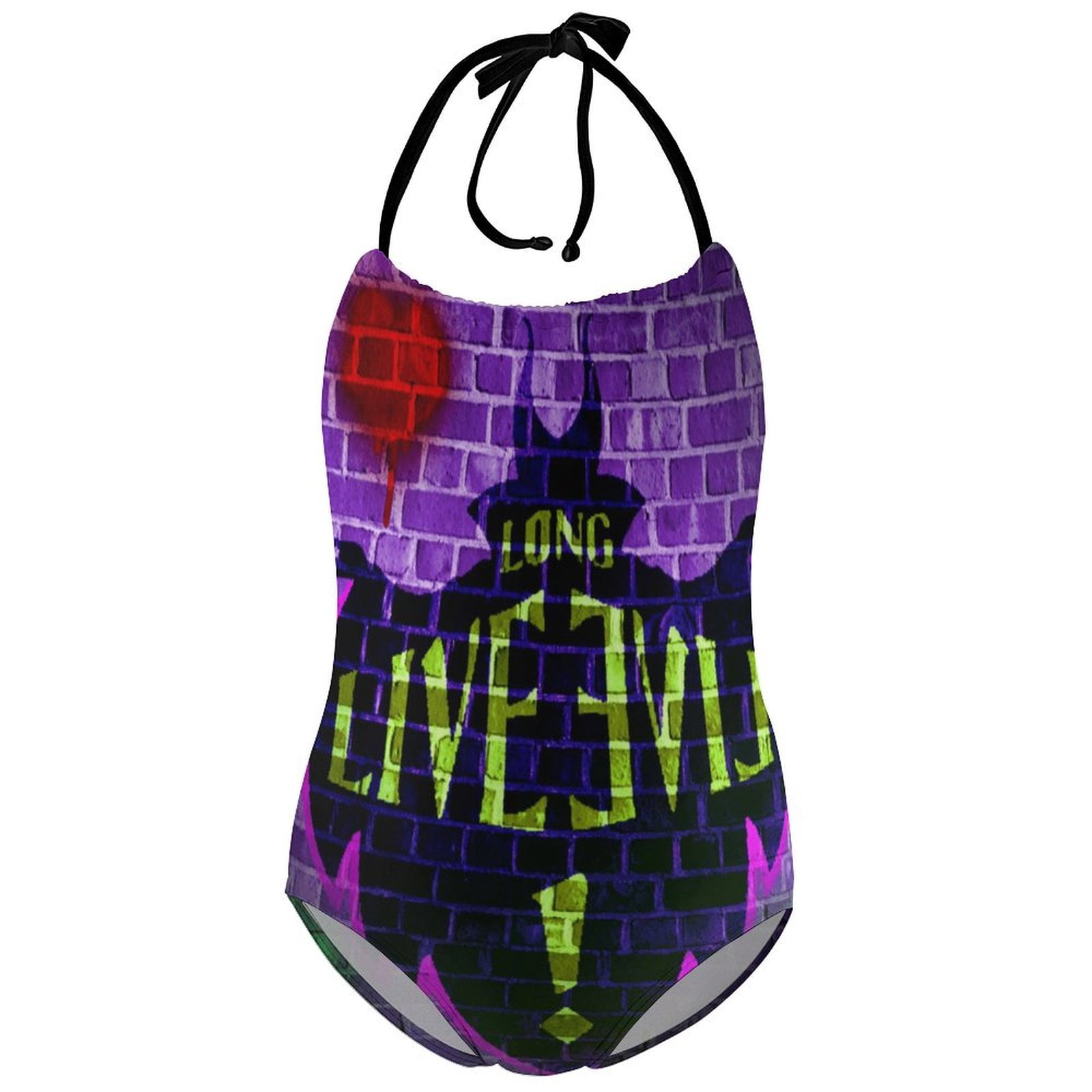 Girls Male-Ficen Bathing Suit One Piece Halter Neck Strap Swimwear ...