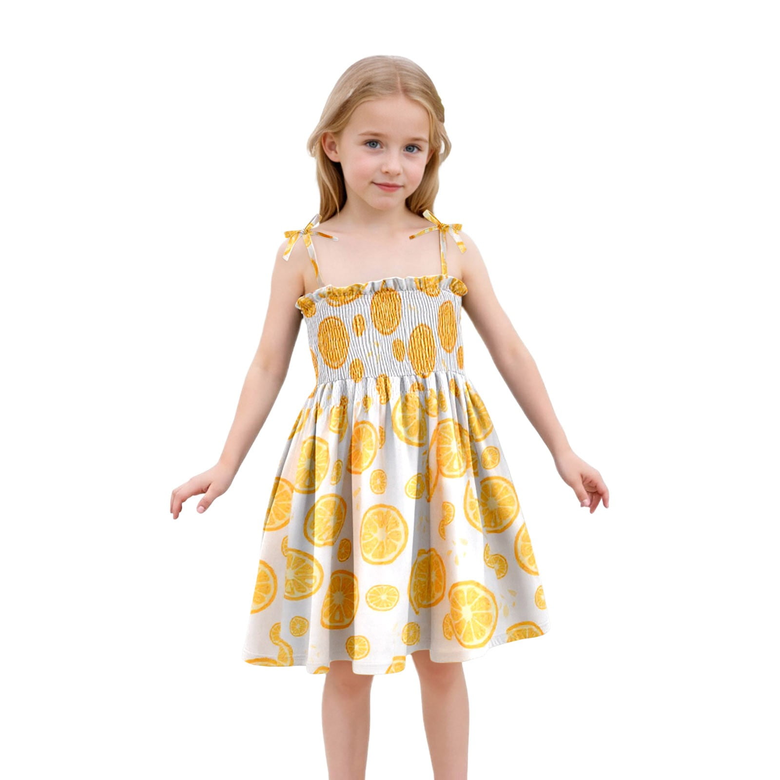 Girls Maxi Dress Floral Print Strappy Dress Lightweight Summer Dress ...
