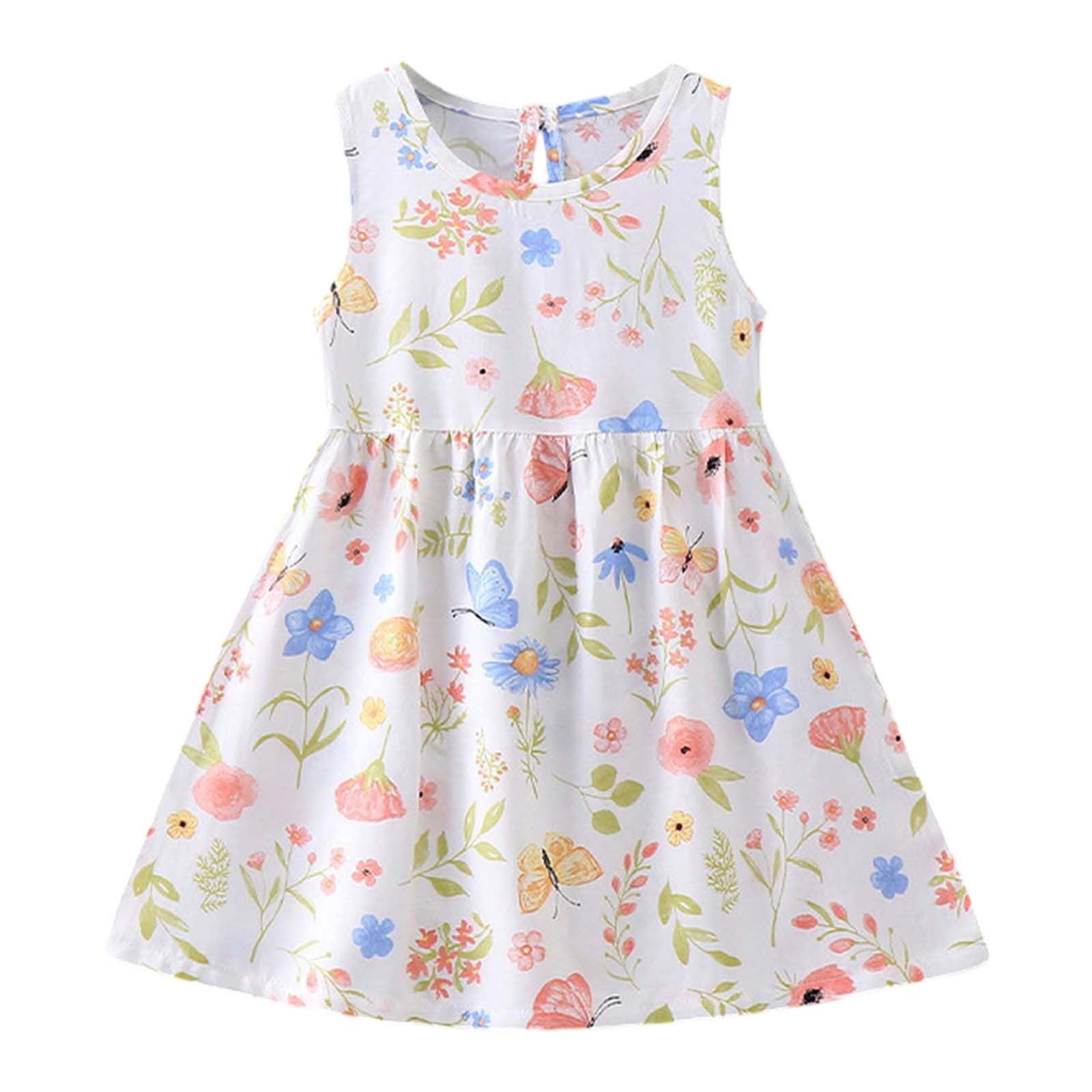 Girls Maxi Dress Girls Dresses Summer Floral Dress Sleeveless Casual ...