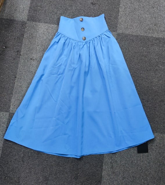 Girls Maxi Skirt High Waist A-Line Black Long Skirt Smocked Waistband ...