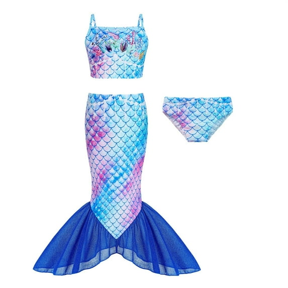 Girls Mermaid Girls Swimsuit Sequin Tops Girls Bathing Suits Fish Tail ...
