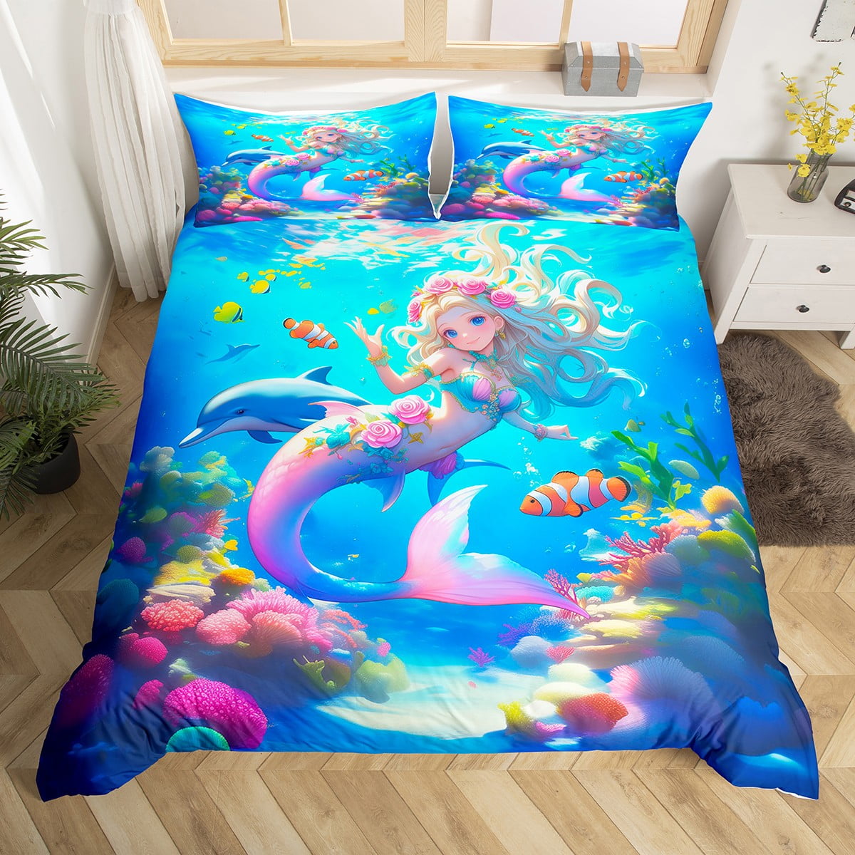 Mermaid King Bedding Set Fantasy Magical Mermaid Comforter Cover ...