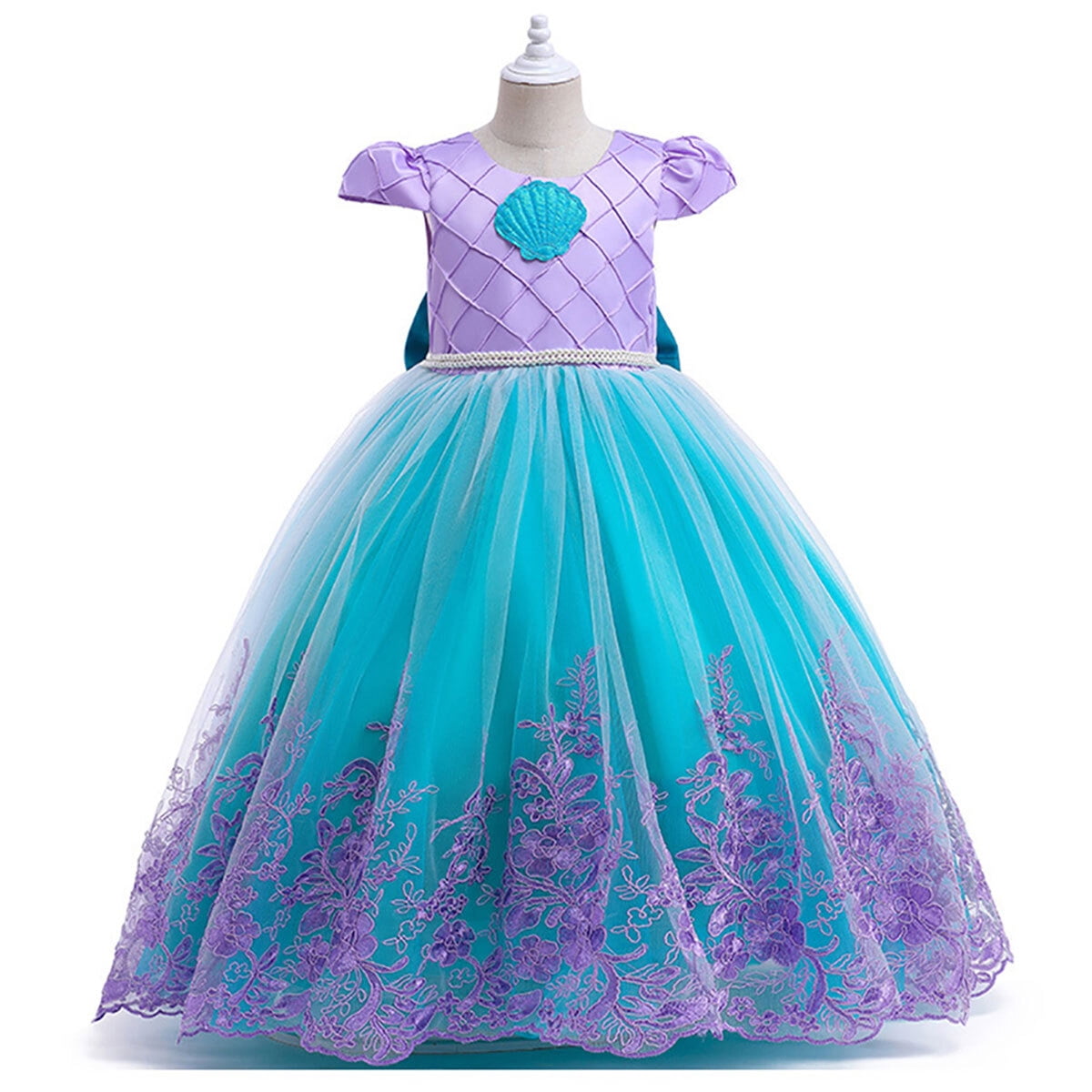 Girls Mermaid Princess Dresses Halloween Tutu Ariel Costume Kids ...