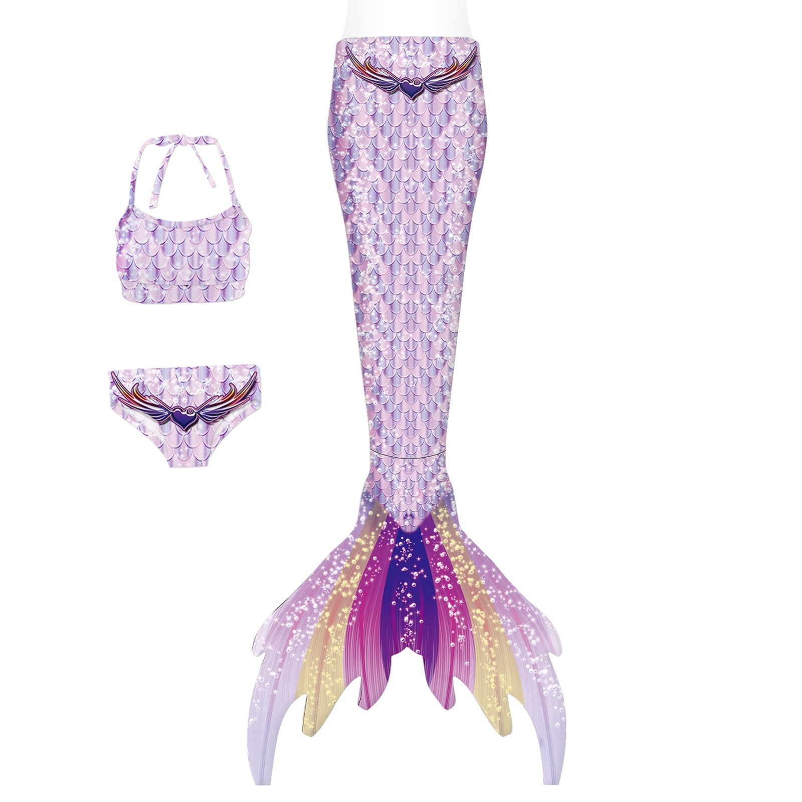 Girls Mermaid Swimsuit with Tail Mermaid Tail Mermaid Costume Fish ...