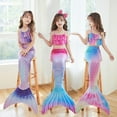 Girls Mermaid Tail for Swimming Cute Ruffle Tankini Bathing Suit Fish ...