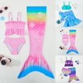 Girls Mermaid Tail for Swimming Cute Ruffle Tankini Bathing Suit Fish ...