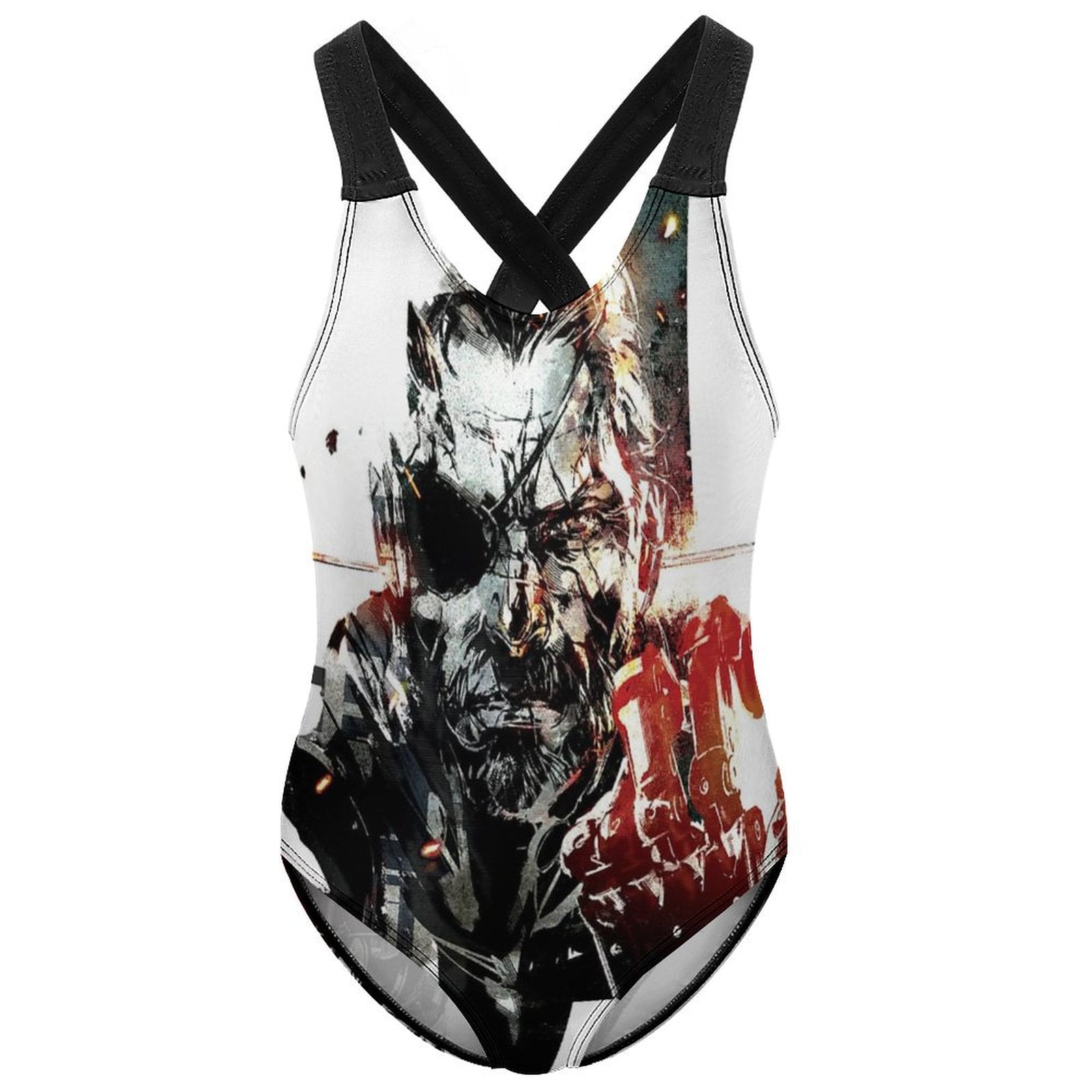Girls Metal Ge-ar So-lid One Piece Swimsuits Bathing Suits Cross Back ...