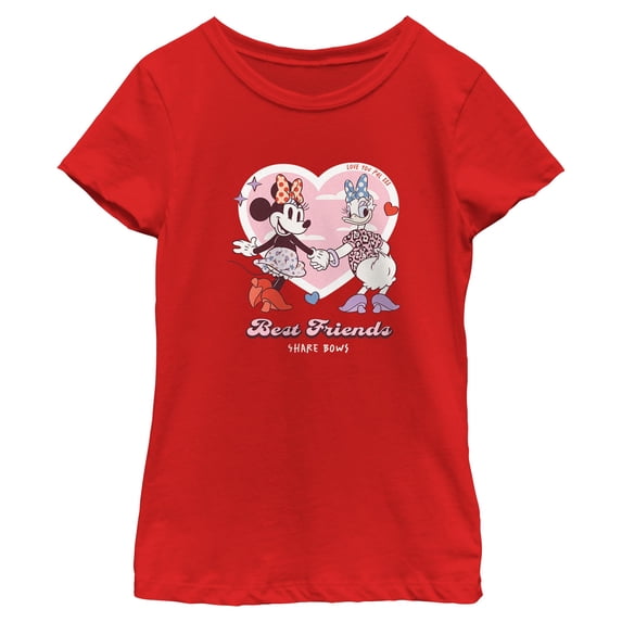 Girls Mickey & Friends Minnie and Daisy Best Friends Share Bows T Shirt ...