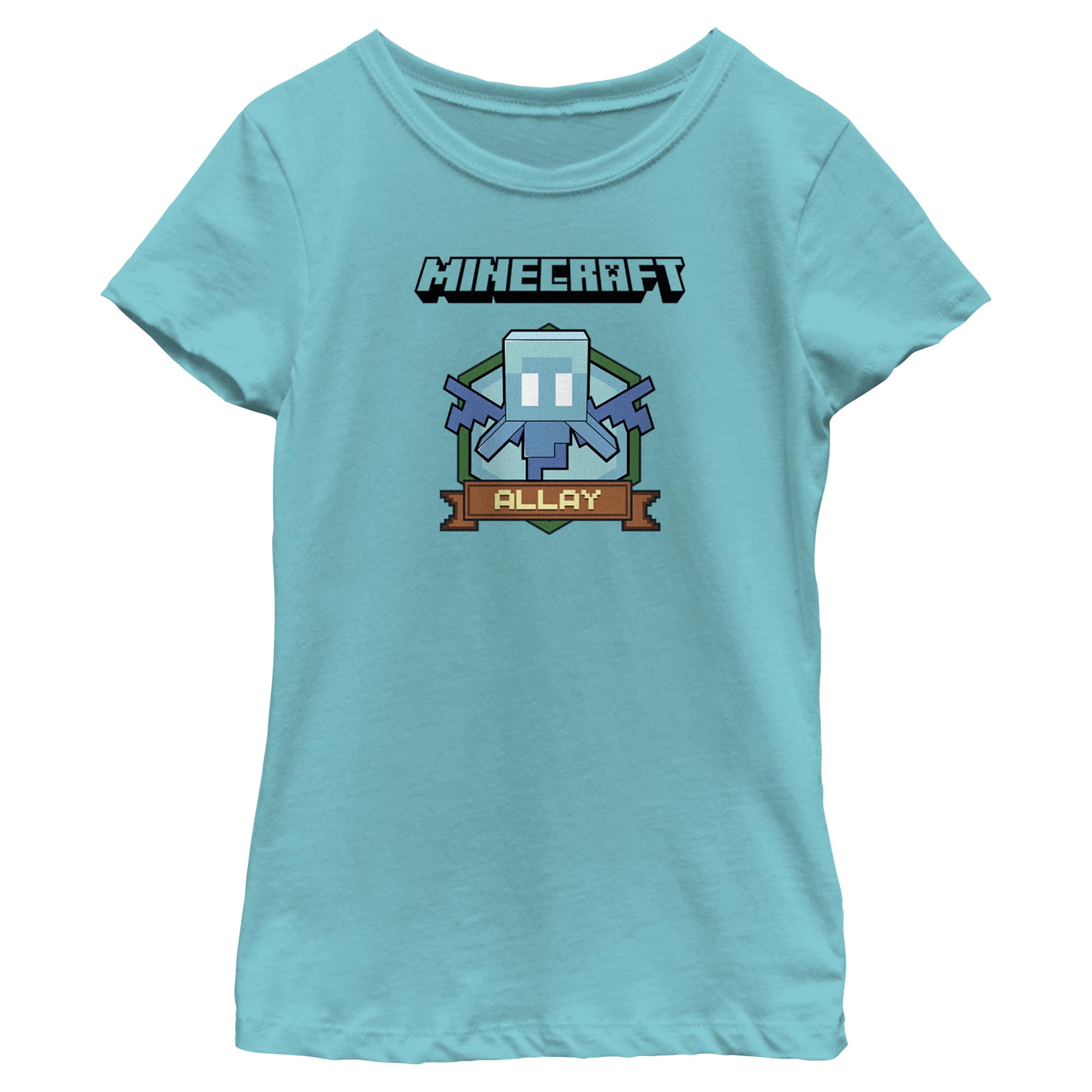 Girls Minecraft Allay Badge T Shirt - Walmart.com