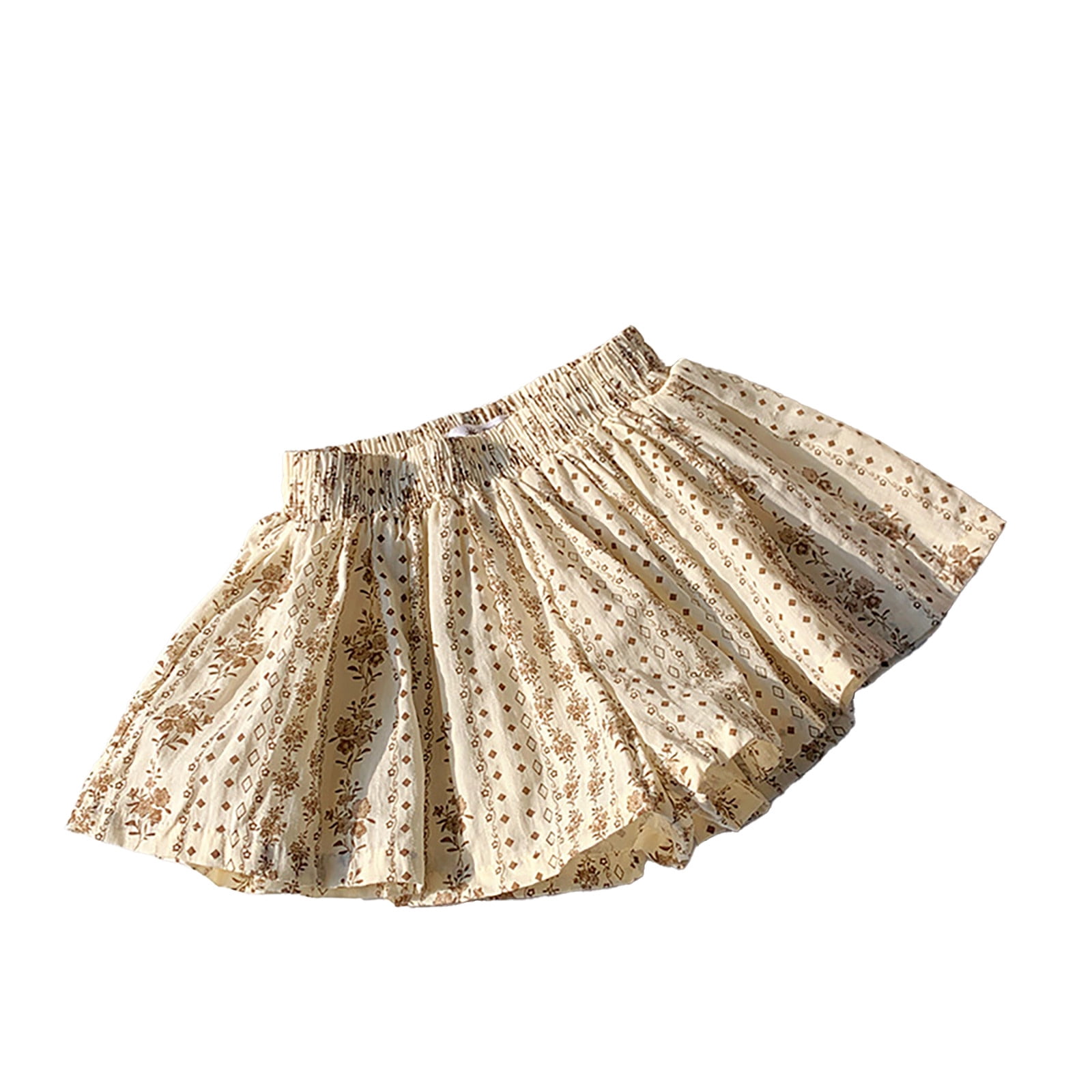 Girls Mini Pleated Skirt Uniform Skirts for Girl Floral Print Ruffle ...