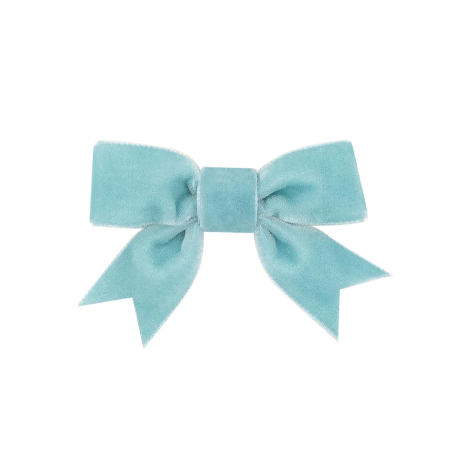 Girls Mini Velvet Two-Loop Bow with Fancy Cut Tail, Dusty Blue, Mini ...