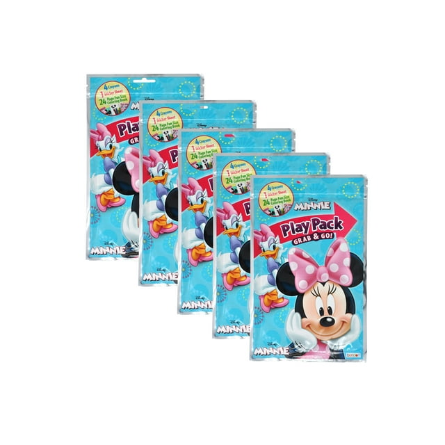 Girls Minnie Mouse Grab-n-Go Play Pack Crayons Stickers Coloring Book 5 ...