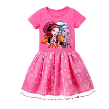 Monster High Girls Summer Dresses,Kids Short Sleeve Tulle Dress,Graphic ...
