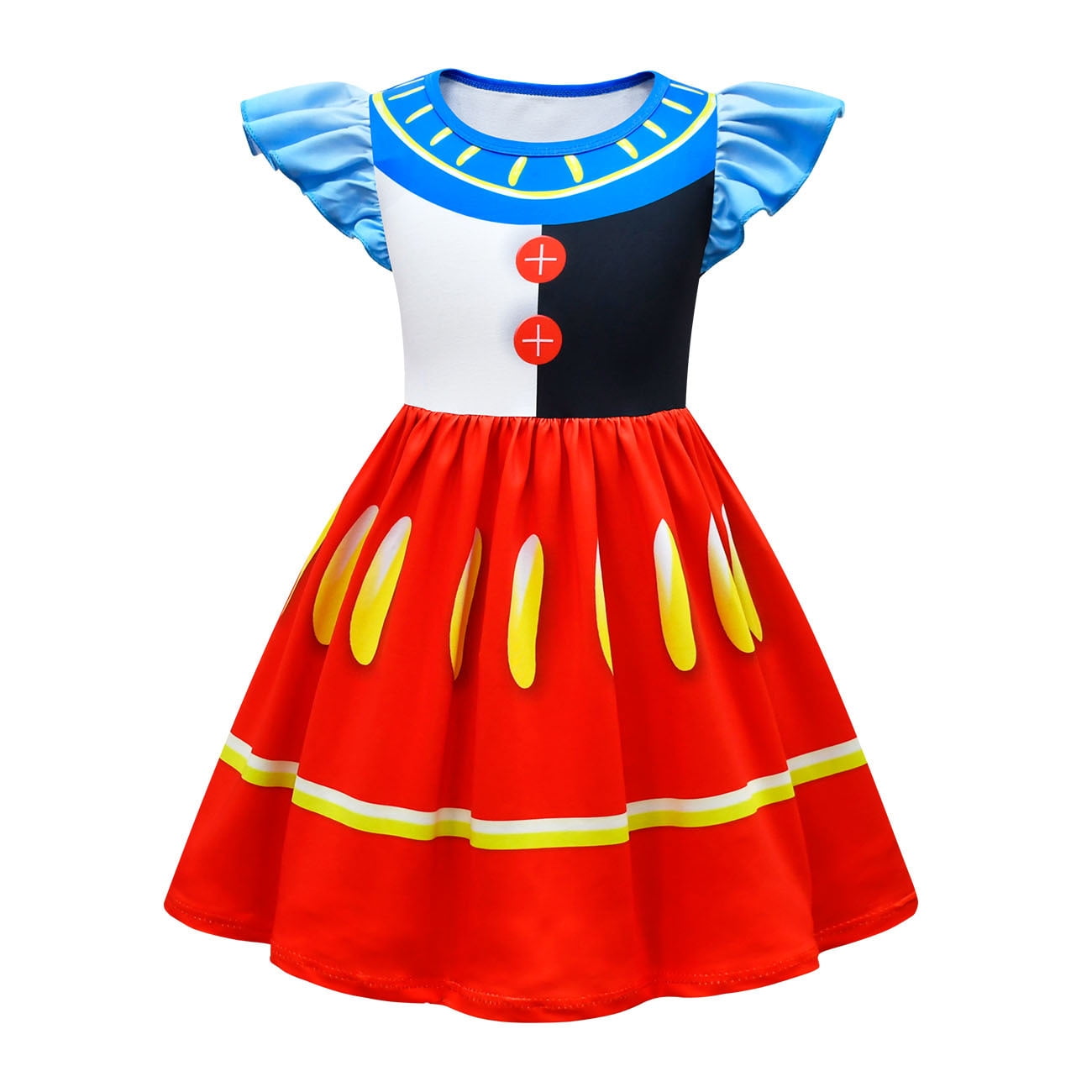 Girls Moon Sun Clown Costume Dress Halloween Cosplay Cartoon Outfits ...