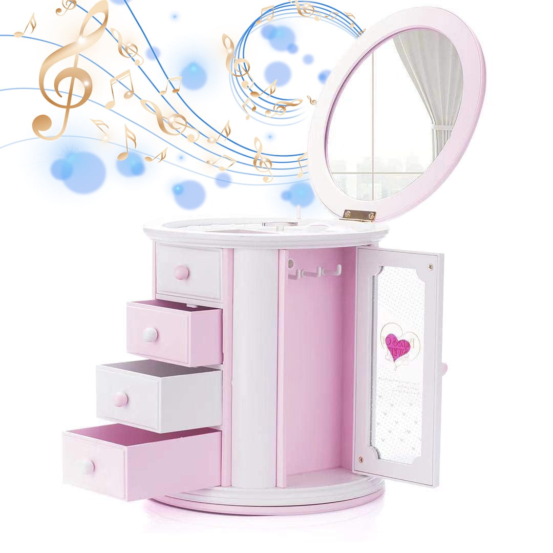 Girls Musical Jewelry Box,Cute Kids Necklace Storage Cas for Little ...