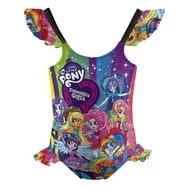 Barbie Girls One Piece Swimsuit Cross-Back Bathing Suit with Barbie ...