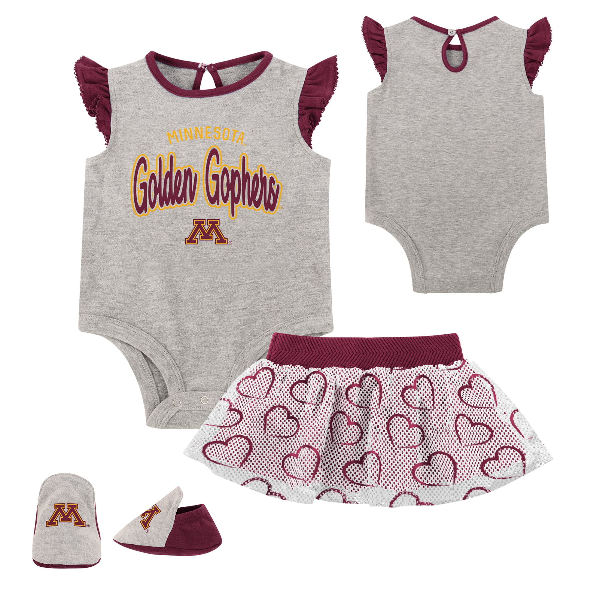 Girls Newborn Heather Gray Minnesota Golden Gophers All Dolled Up ...