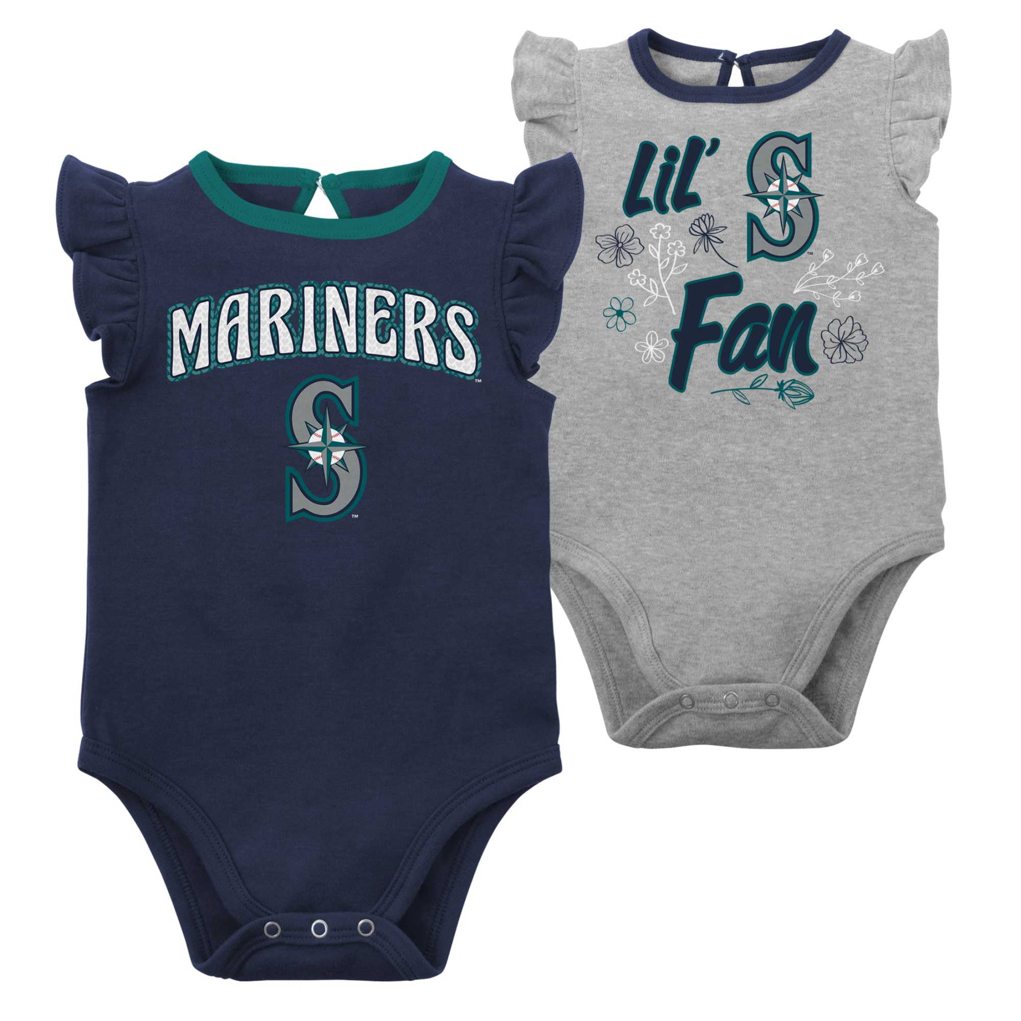 Girls Newborn & Infant Navy/Heather Gray Seattle Mariners Little Fan ...