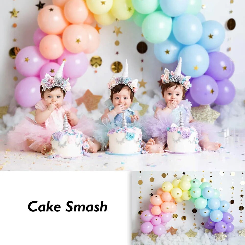Girls Newborn Kids Birthday Balloons Backdrop for Photography Cake ...