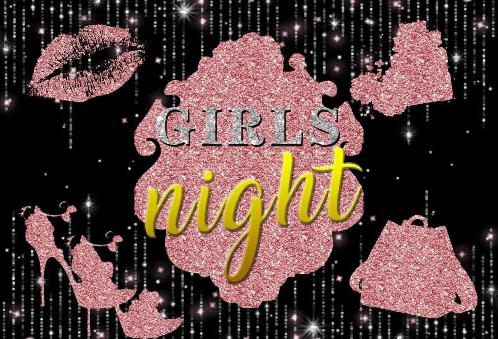 Girls Night Backdrop Rose Gold High Heels Champagne Bachelorette Bridal ...