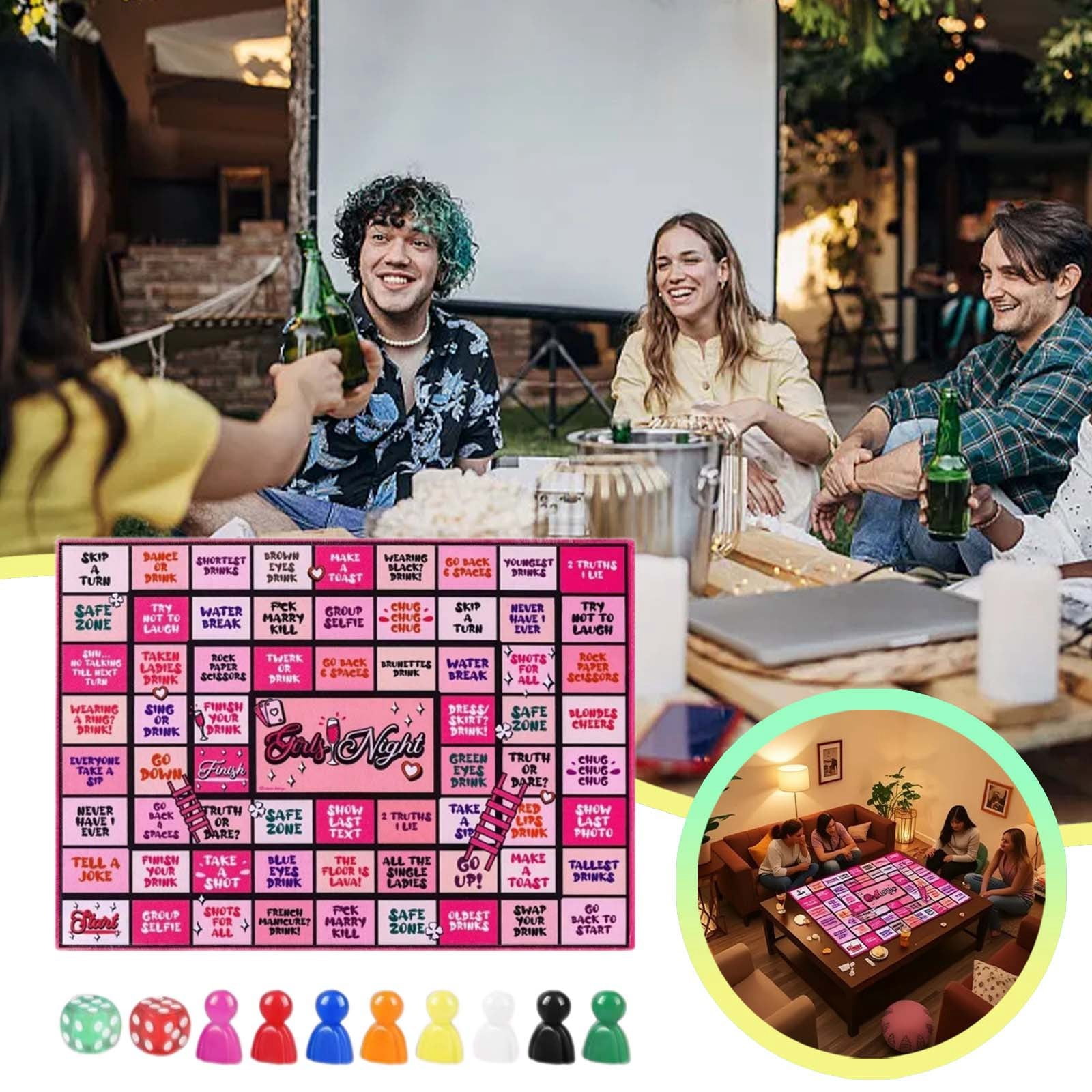 Girls Night Drinking Board Game Rubber Mat Party Game for Adults ...