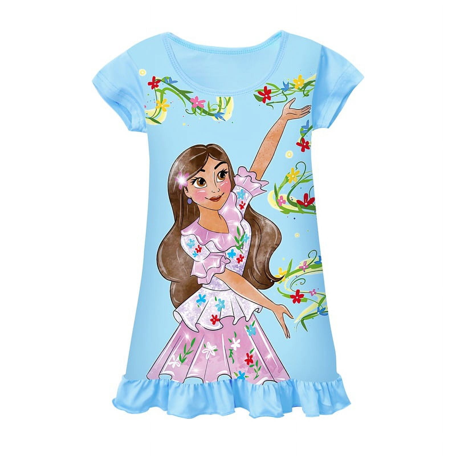 Girls Nightgown,Girls Cartoon Printed Sleepwear DG71-blue-S120 ...