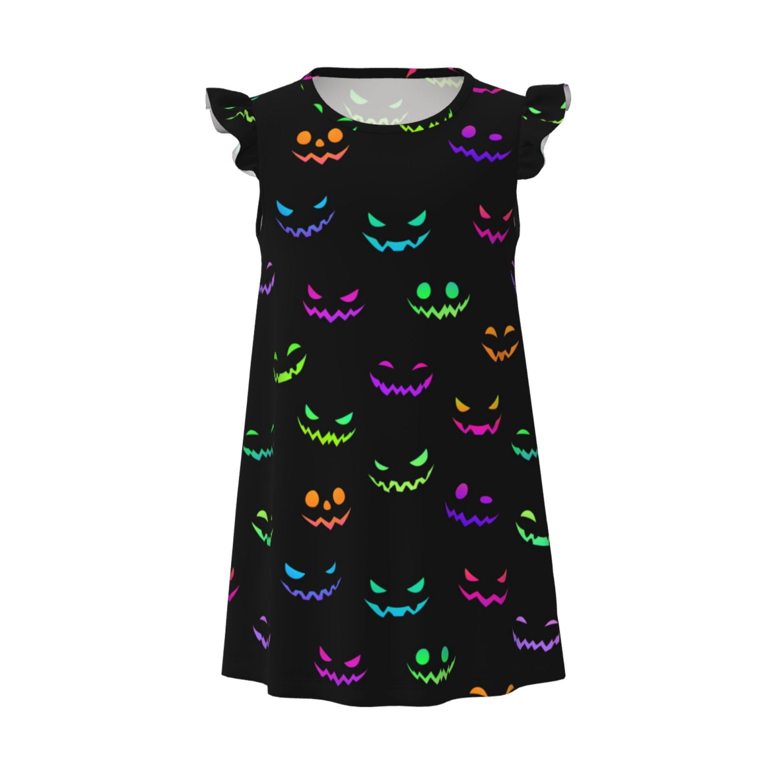 Girls Nightgown halloween background elements Flutter Short Sleeves ...