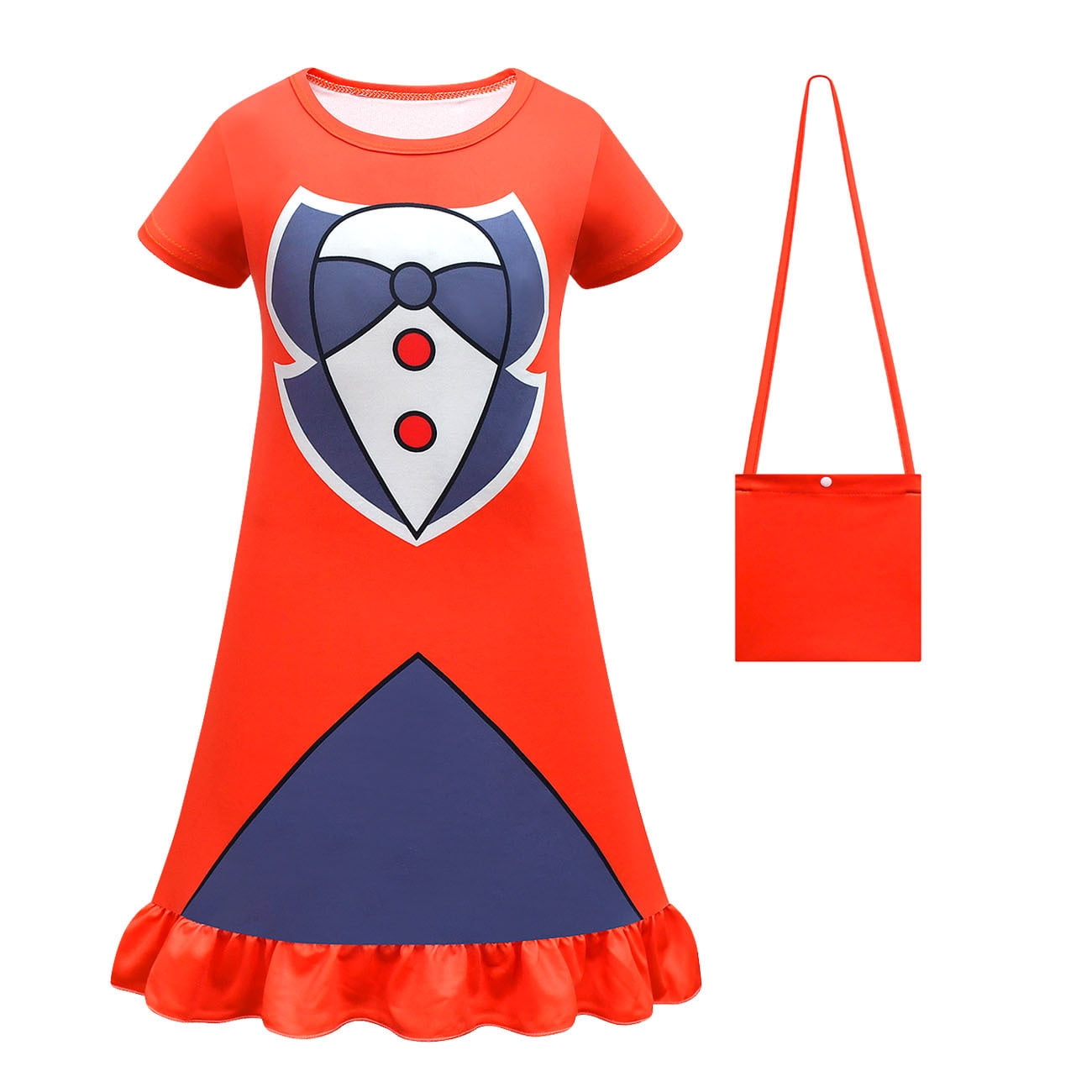 Girls Nightgown with Bag Clown Short Sleeve Pajamas Dress for 3-10 ...